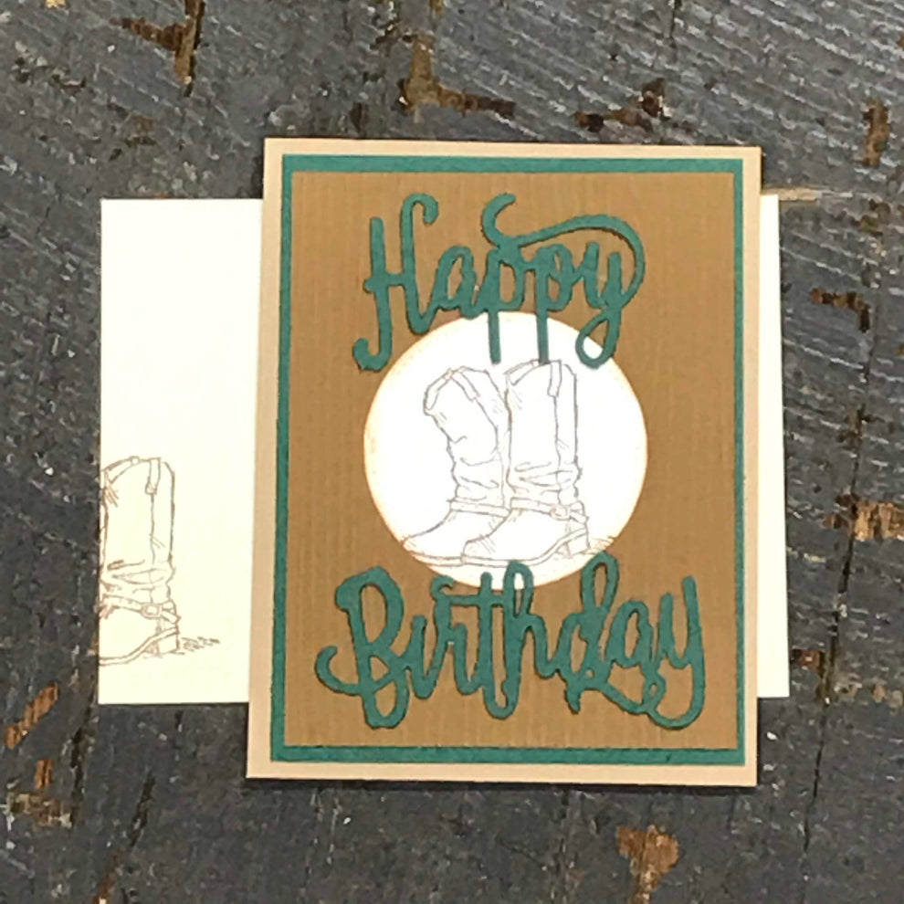 Happy Birthday Boots Handmade Stampin Up Greeting Card with Envelope ...