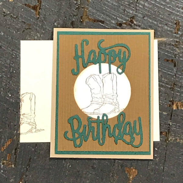 Happy Birthday Boots Handmade Stampin Up Greeting Card with Envelope ...
