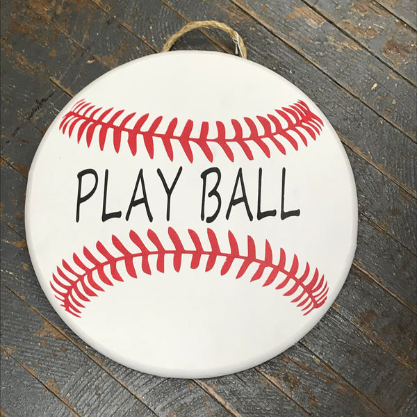 Play Ball Baseball Sports Round Indoor/Outdoor Wall Sign Door Wreath ...