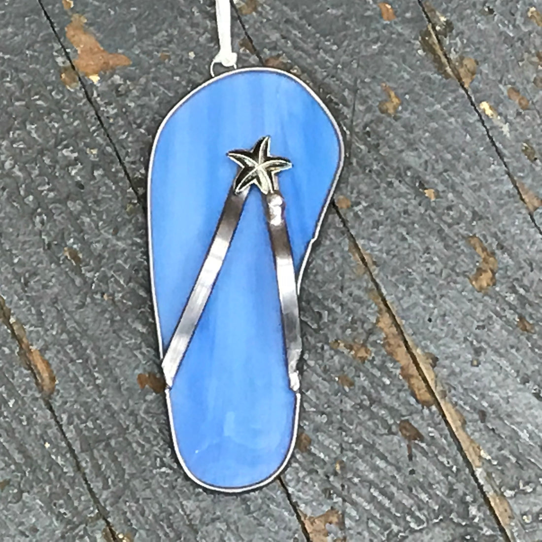 Stained Glass Sun Catcher Ornament Blue Flip Flop Sandal – TheDepot ...