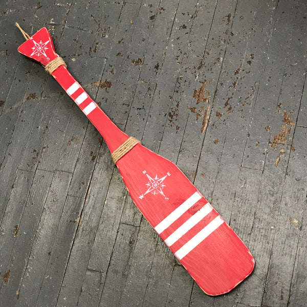 Nautical Compass Hand Painted Wooden Paddle Sign Red – TheDepot ...
