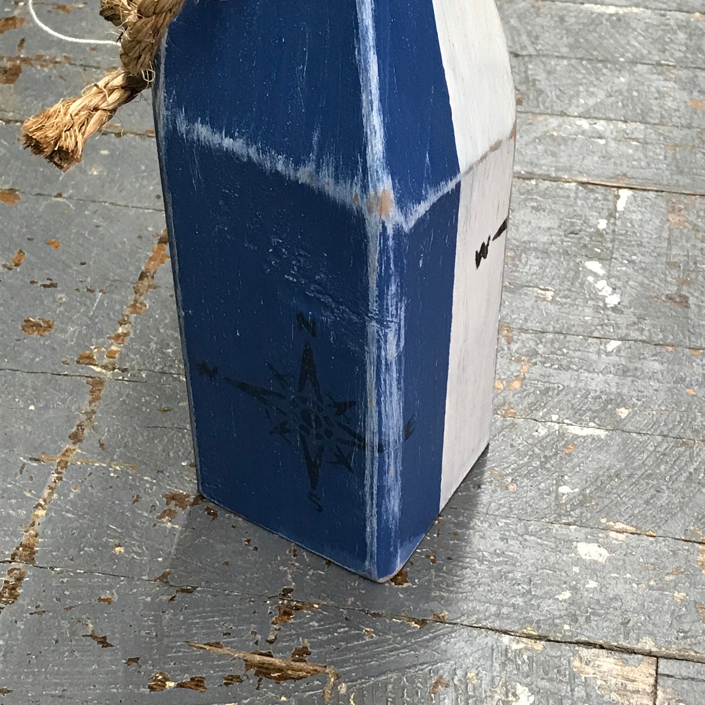 Blue Lake Nautical Boat Buoy Wood Pylon Painted Decoration – TheDepot ...