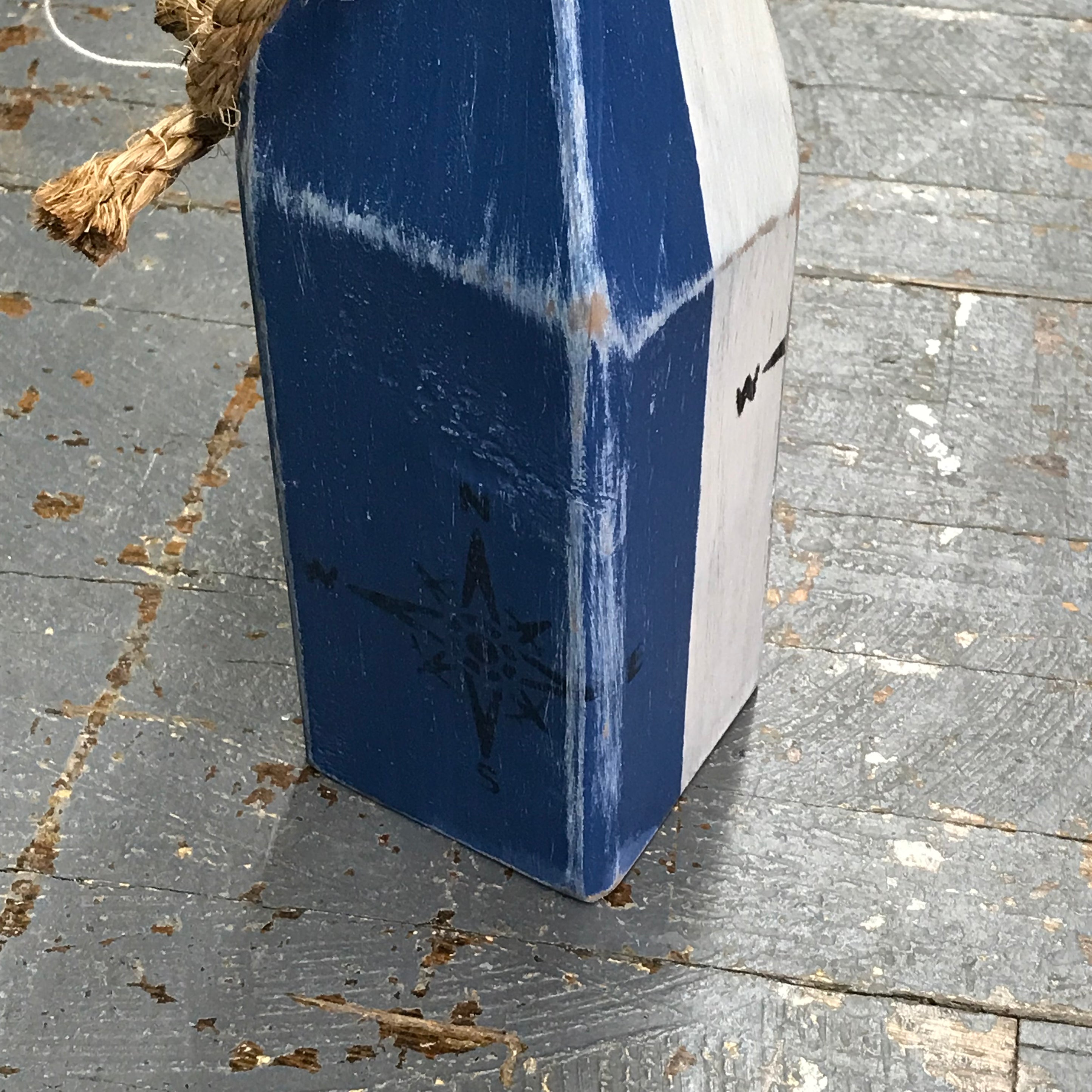 Blue Lake Nautical Boat Buoy Wood Pylon Painted Decoration – TheDepot ...