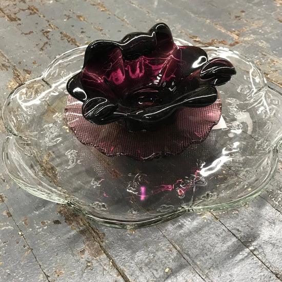 Depression Glass Garden Flower Large Purple Pastel Opaque – TheDepot ...