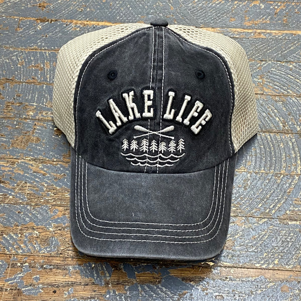 Lake Life Paddle Hat Black Embroidered Trucker Ball Cap – TheDepot ...
